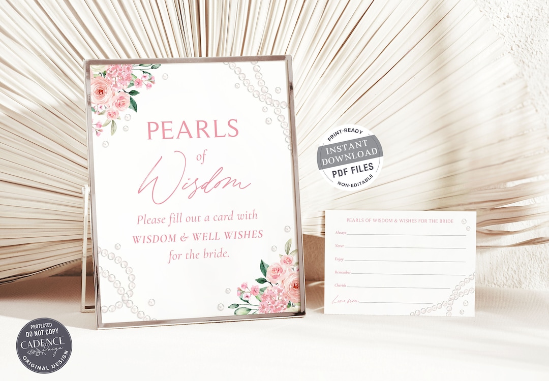 Pearls of Wisdom Signs for Advice and Wishes Signs Petals Pearls and ...
