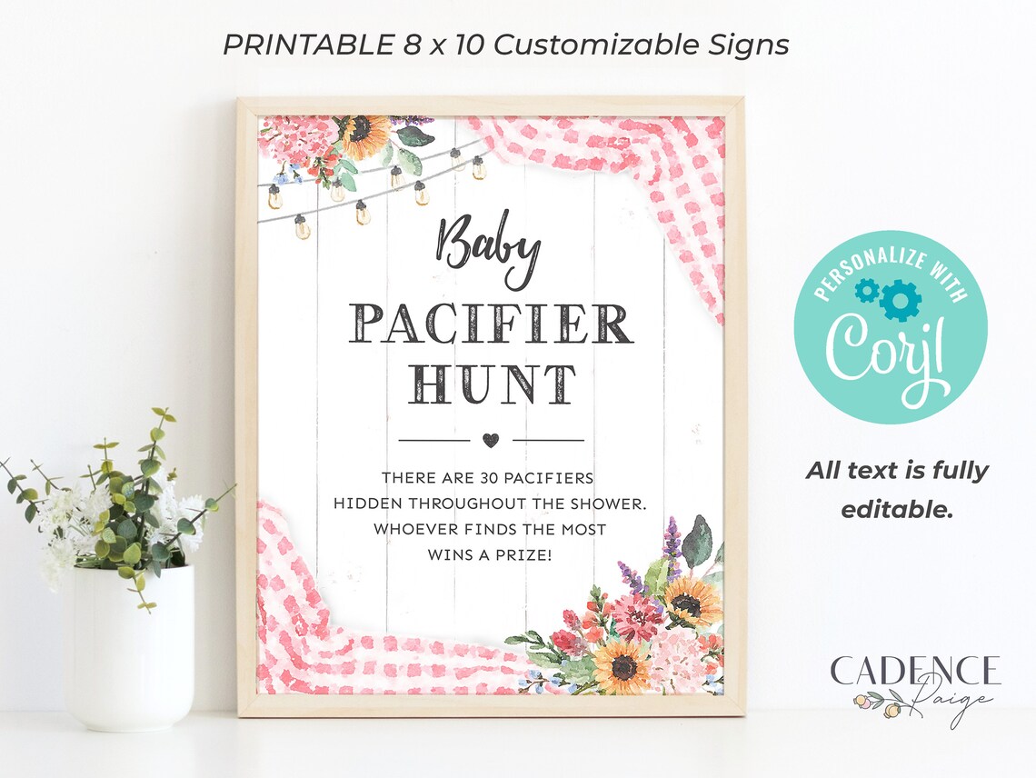 Pink BABY-Q Shower Signs BBQ Baby Shower Signs Babyq Signs - Etsy