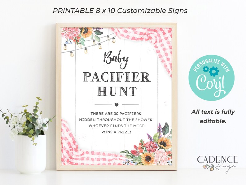 Pink BABY-Q Shower Signs, BBQ Baby Shower Signs, Babyq Signs, 8 X 10 ...