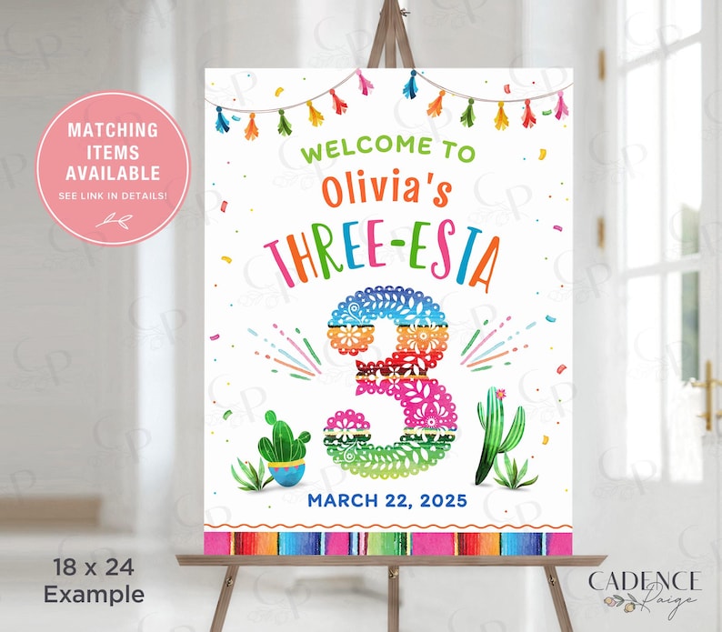 Custom Three-esta Birthday Coloring Page: Fiesta Party Activity ...
