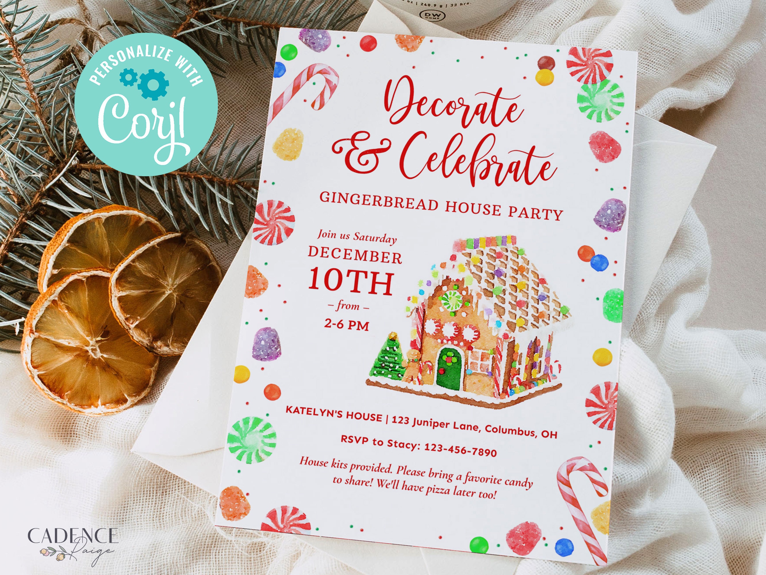 Gingerbread House Party Invitation, Fun Holiday Party Invitation for ...