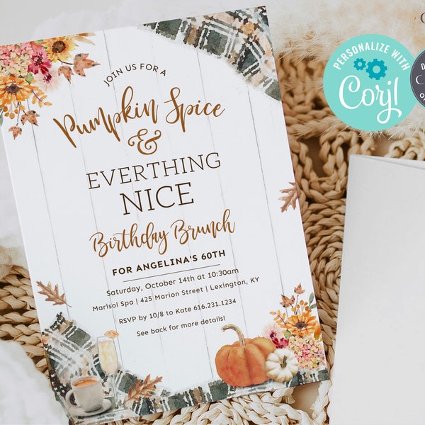 Fall Theme Birthday Invitation - Etsy Canada