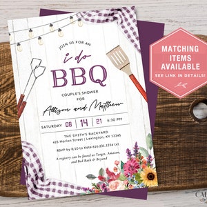 BBQ Recipe Cards I Do BBQ Recipe Cards Matching Purple - Etsy