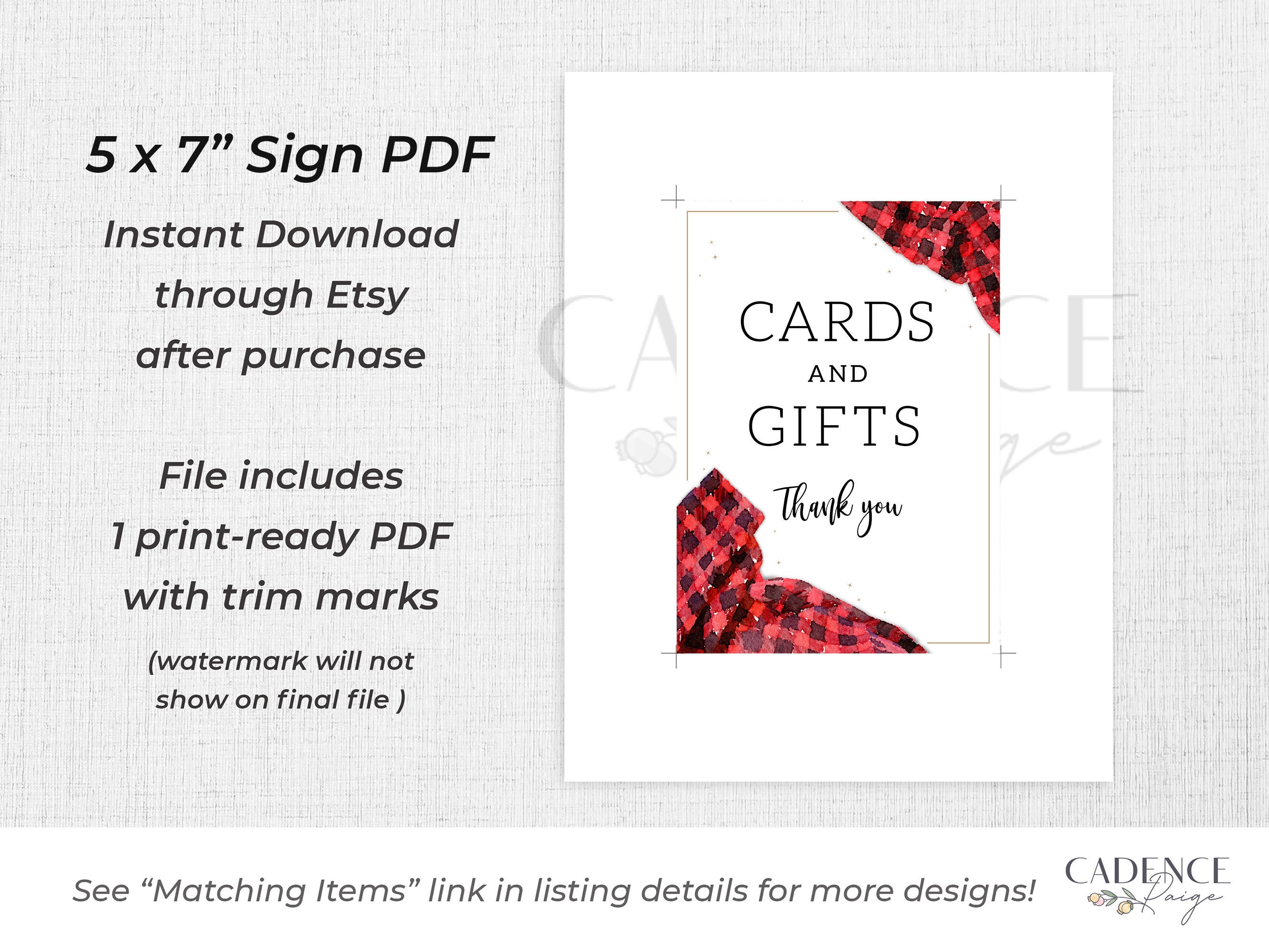 Small Gift Table Sign, Flannel and Fizz Gift Sign, 5 X 7 Gift Table ...