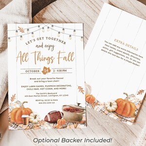 All Things Fall Invitation, Digital Fall Harvest Party Invitation ...