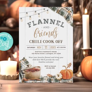 Fall Chili Cook off Invitation, Chili Party, Friendsgiving Invitation ...
