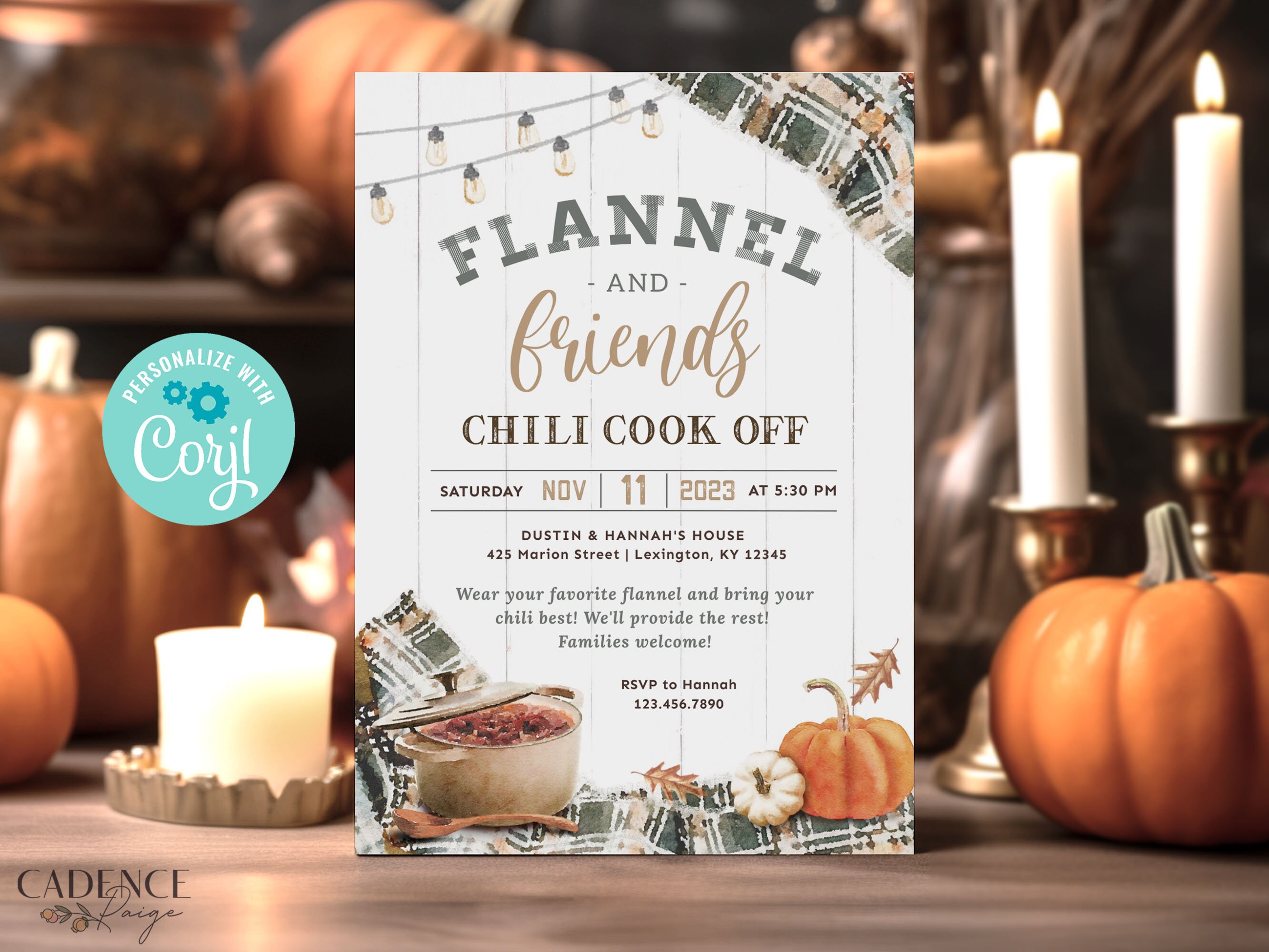 Fall Chili Cook off Invitation, Chili Party, Friendsgiving Invitation ...