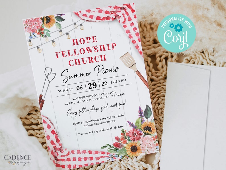 Community Picnic Invitation Neighborhood Picnic Invitation - Etsy