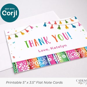 Fiesta Thank You Cards for Matching Fiesta Birthday Thank You Notes ...