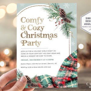 Comfy and Cozy Christmas Party Invitation Christmas PJ Party - Etsy