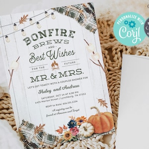 Bonfire Couples Shower Invitation, Autumn Wedding Shower Invite ...