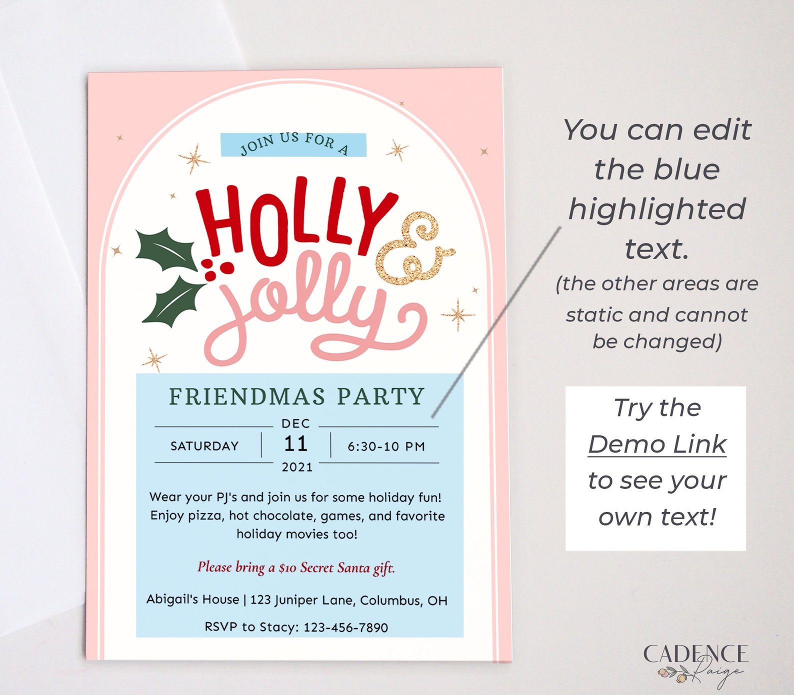 Friendmas Party Invitation Kids Christmas PJ Party - Etsy