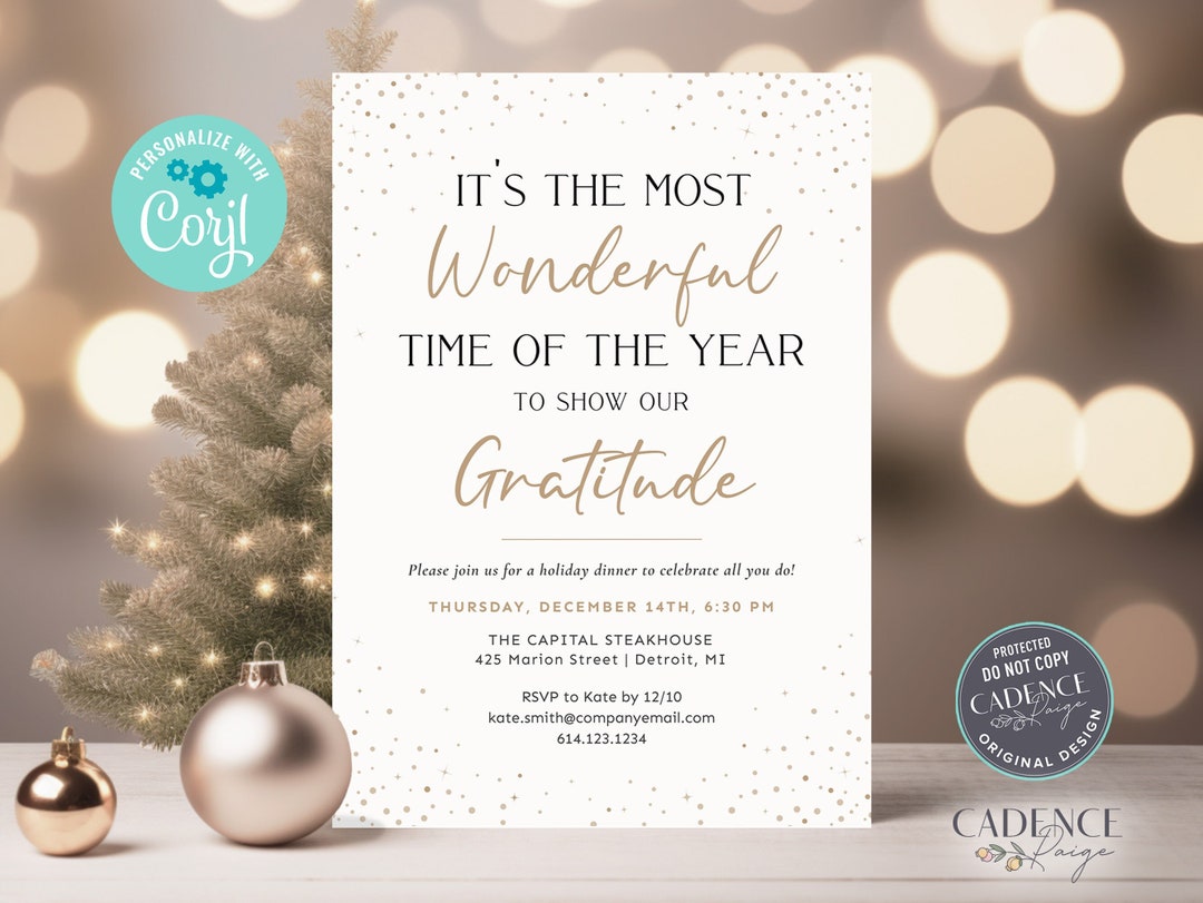 Company Holiday Party Invitation, Client Appreciation, Company ...