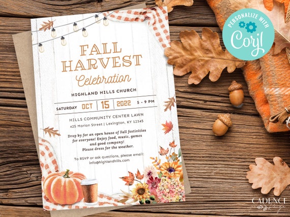 Fall Harvest Celebration Invitation Fall Fest Pumpkin Fest - Etsy