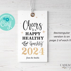 Happy New Year Gift Tag, Printable New Years Tag, Editable New Years ...