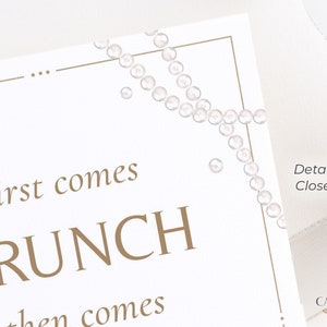 Pearls and Prosecco Bridal Shower Table Signs, Gold and White Bridal ...