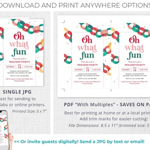 Oh What Fun Holiday Party Invitation, Christmas Open House Invitation ...
