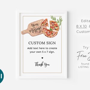Printable Pizza Signs, Pizza Party Signs, Decor for Italian Themed ...