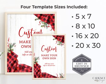 Buffalo Plaid Party Signs - Etsy