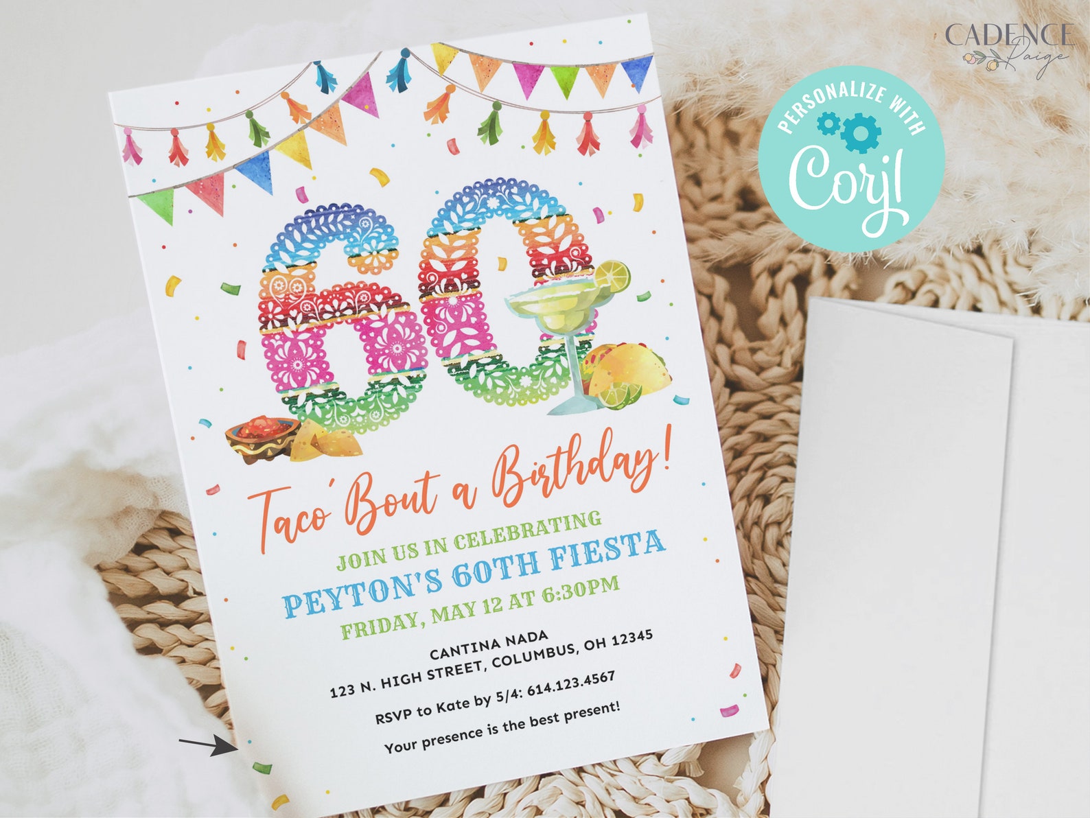 60th Birthday Invitation Fiesta Theme Taco Bout 60 - Etsy