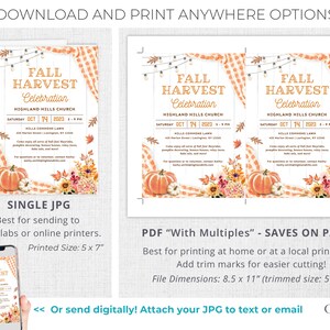 Fall Harvest Celebration Invitation, Fall Fest Flyer, Pumpkin Fest ...