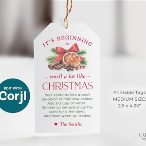 Editable Stovetop Potpourri Gift Tags, Christmas Potpourri Scent Tag ...