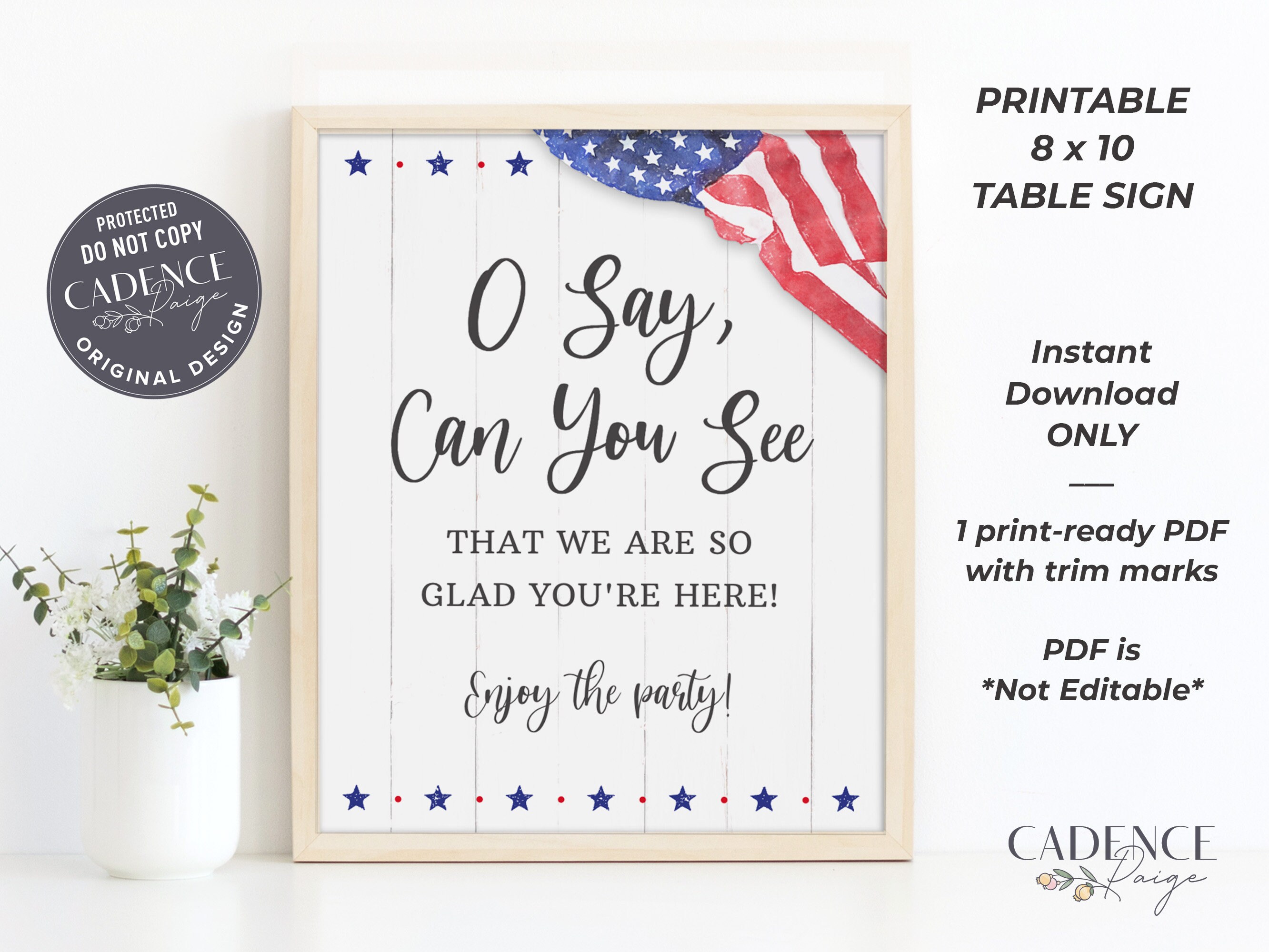 Printable 4th of July Party Sign, Welcome Sign, Patriotic Decor ...