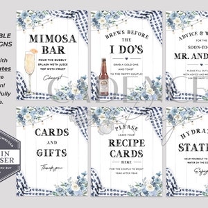 8 X 10 Dusty Blue BBQ Display Signs, Blue I Do BBQ Shower Signs ...