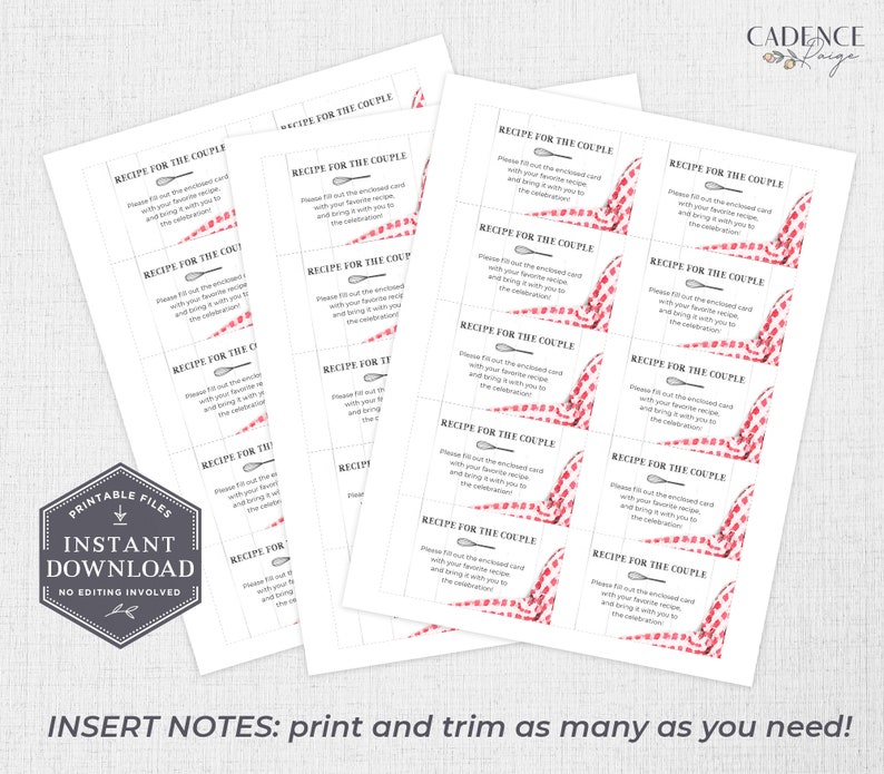 BBQ Recipe Cards, I Do BBQ Recipe Cards, Matching Bbq Recipe Cards, BBQ ...
