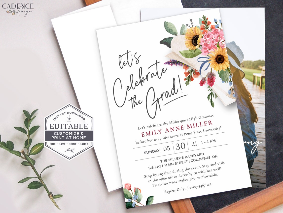 Graduation Party Invitation, College Graduation Invite, Graduation ...