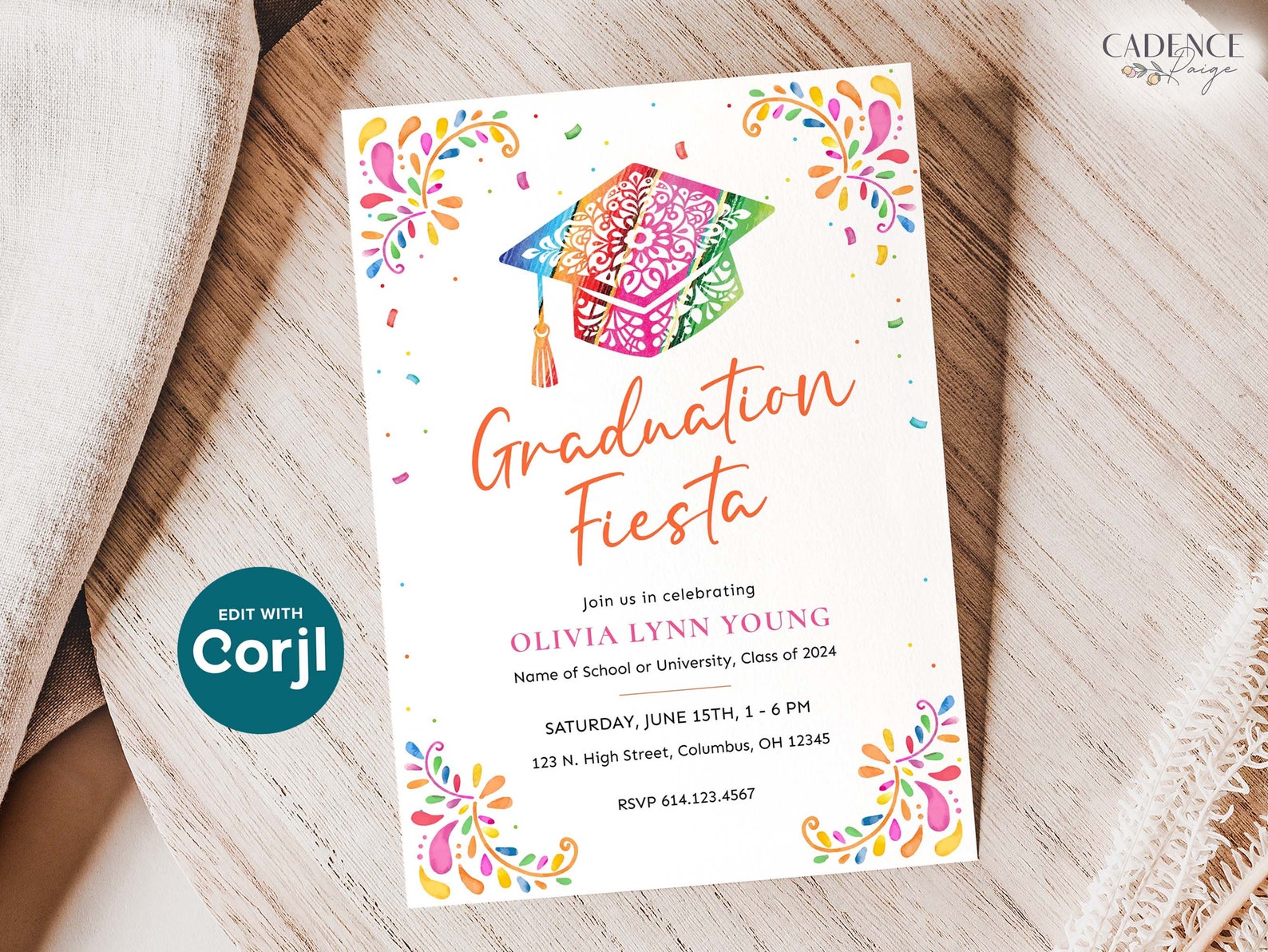 Graduation Party Fiesta Invitation for Mexican Theme Grad Party ...
