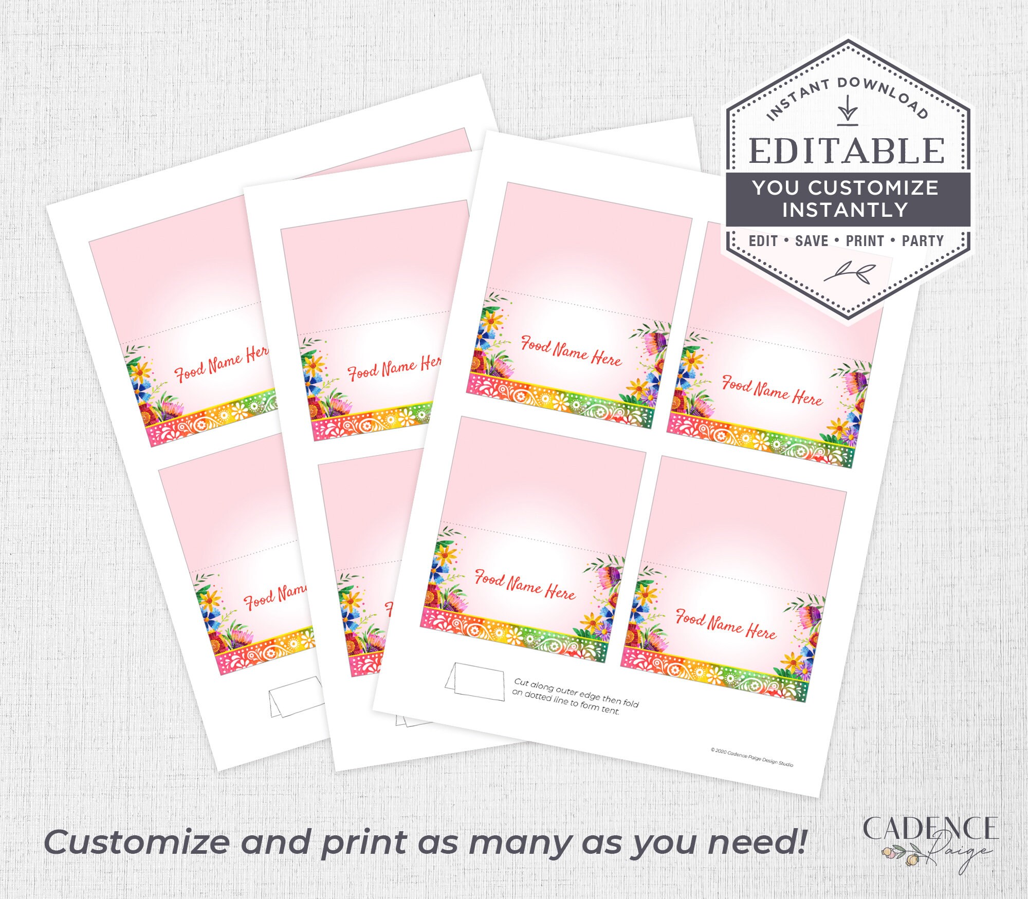 Fiesta Food Signs First Birthday Fiesta Decor Printable Taco | Etsy