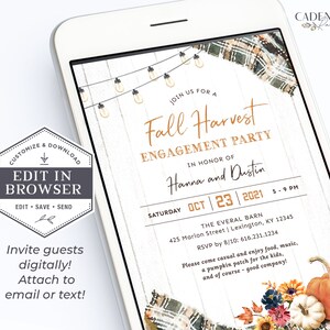 Fall Engagement Party Invitation Fall Harvest Couple's | Etsy