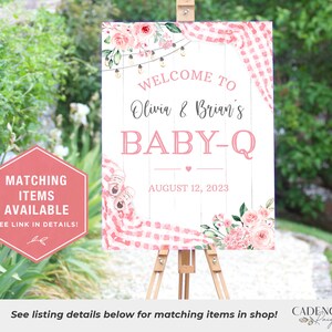 Girl BABY-Q Shower Signs 5 X 7, Pink Baby Q Decor Signs, Girl Baby-q ...