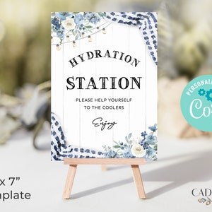 Dusty Blue BBQ Food Display Signs, Blue I Do BBQ Shower Signs, Cookout ...