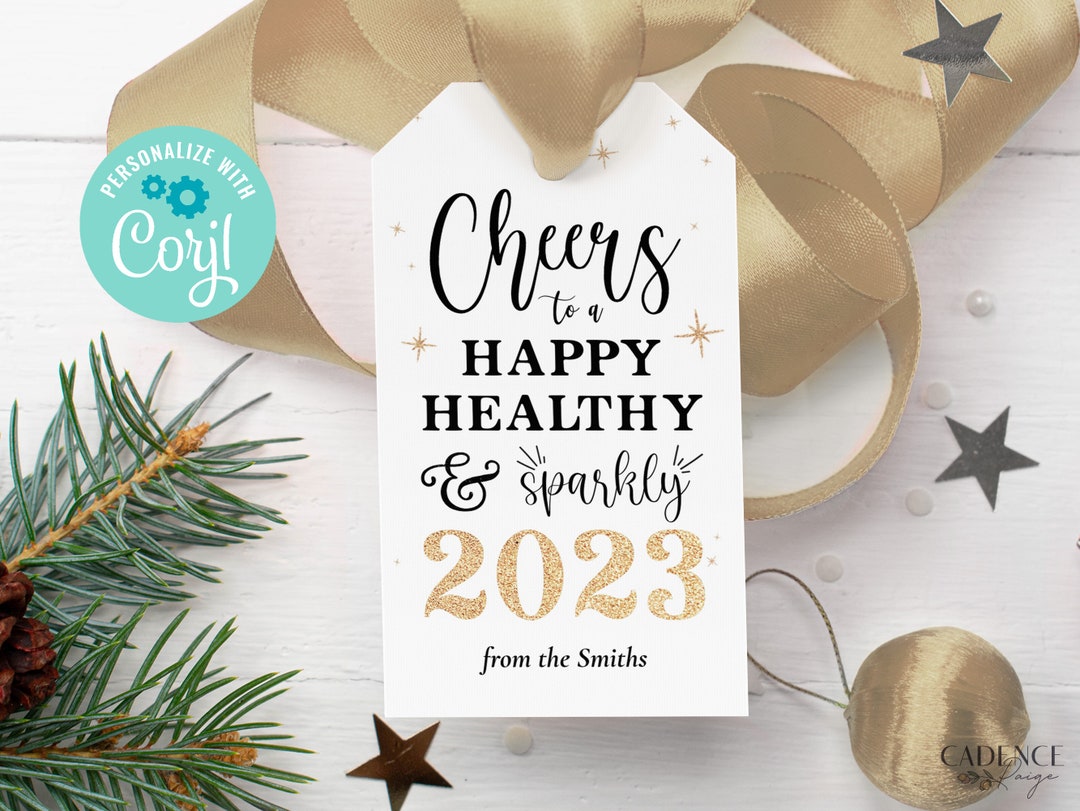 Happy New Year Gift Tag Printable New Years Tag Editable New - Etsy