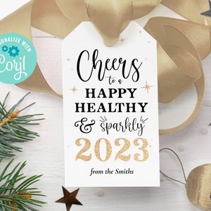 Happy New Year Gift Tag Printable New Years Tag Editable New - Etsy