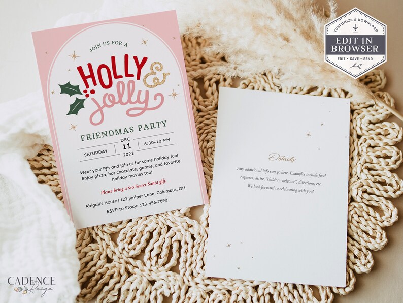 Friendmas Party Invitation Kids Christmas PJ Party - Etsy