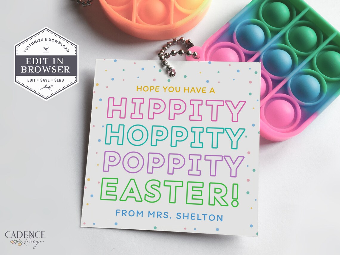 Easter Pop It Tags Printable Easter Tags for Kids Easter - Etsy