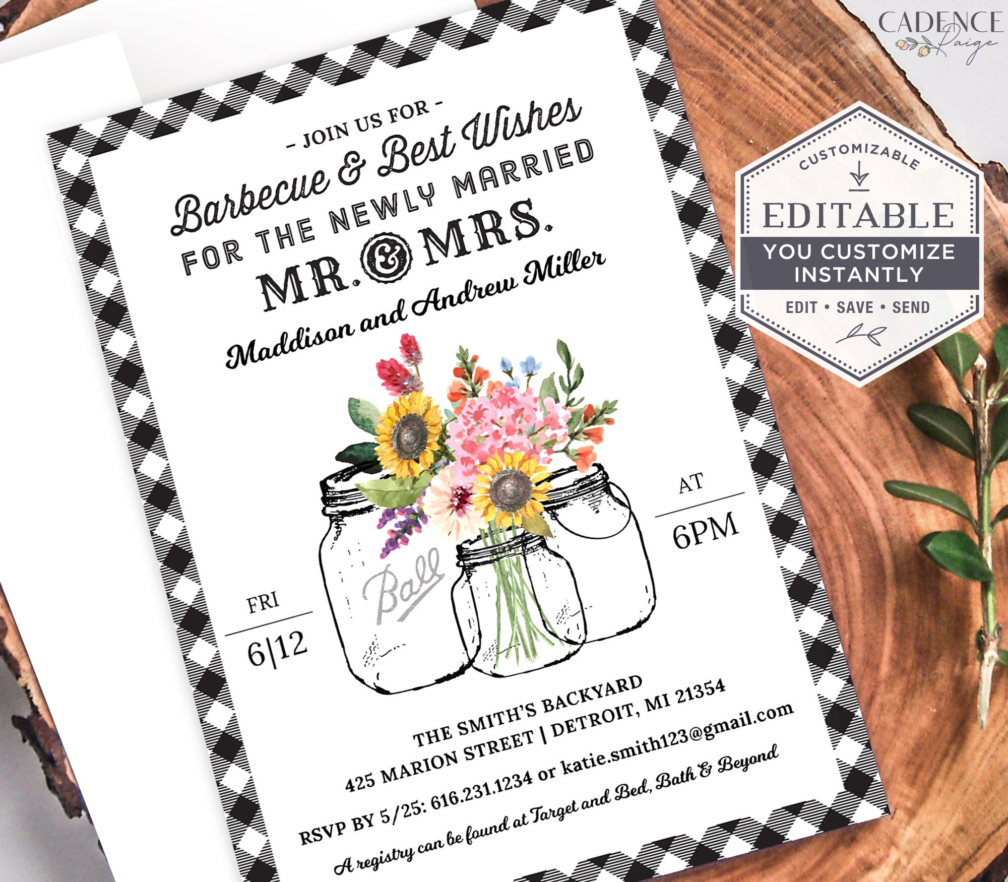 BBQ Wedding Reception I Do BBQ Invite Backyard Wedding | Etsy