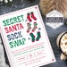 Christmas Sock Exchange Party Invite, Holiday Sock Swap Party Invite ...