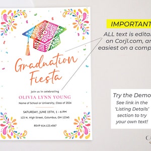 Graduation Party Fiesta Invitation for Mexican Theme Grad Party ...