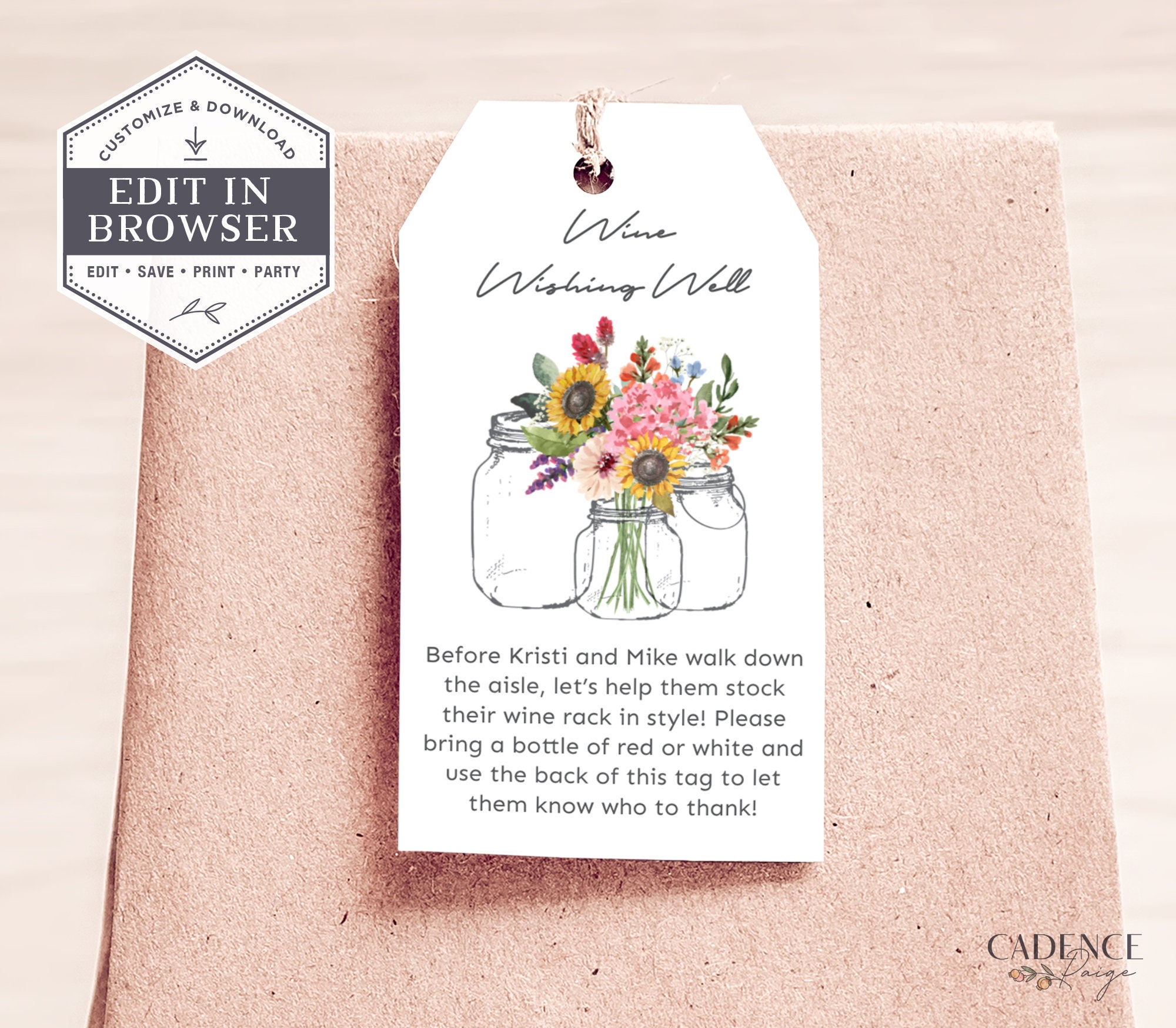 Wishing Well for the Couple Tags Wine Wishing Well Tags Wine - Etsy