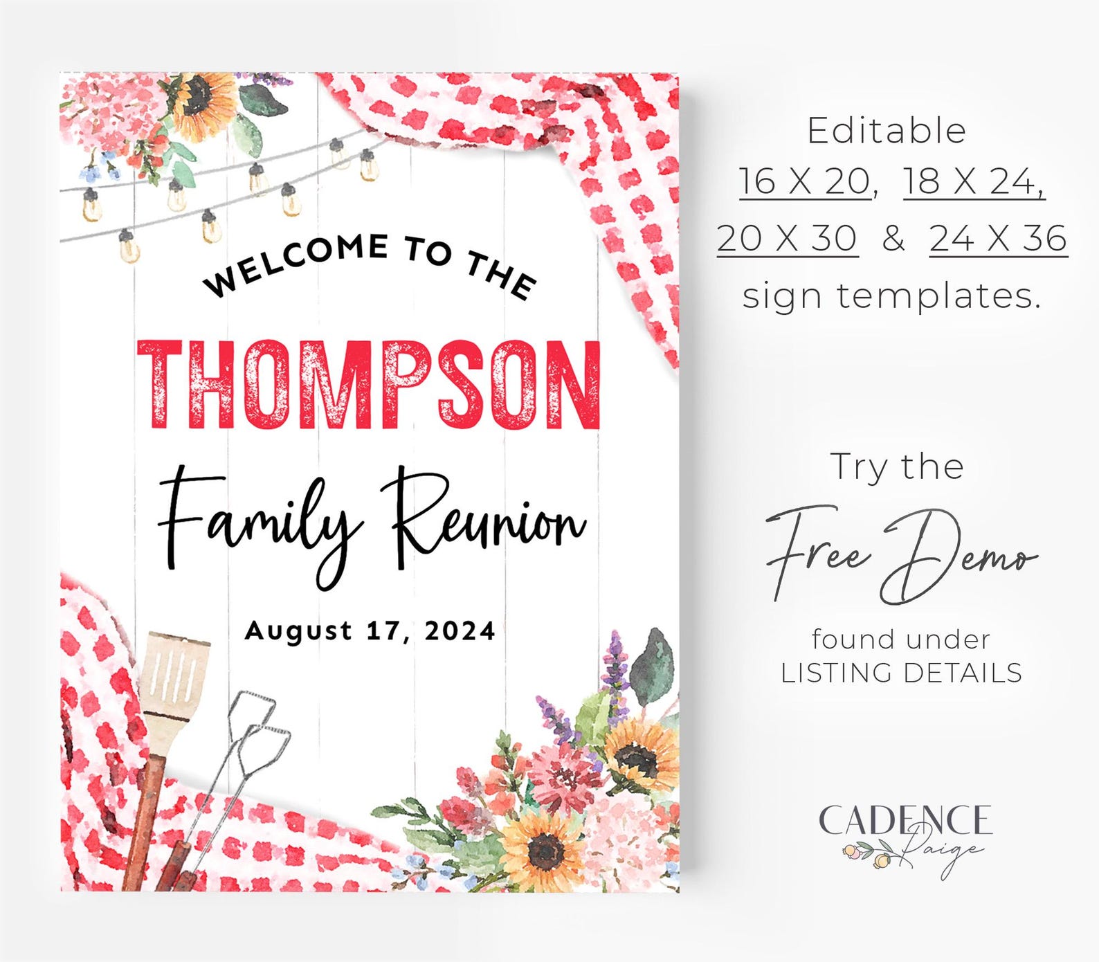 Family Reunion Sign Family Reunion Welcome Sign Family Picnic Sign ...