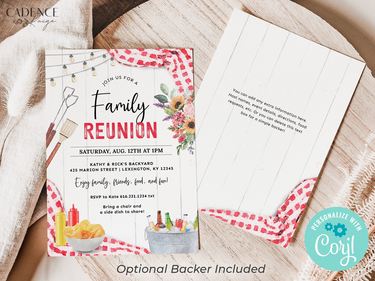 Family Reunion Invitation, Family Picnic Invitation, Reunion BBQ ...
