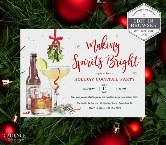 Christmas Cocktail Party Invitation Wording
