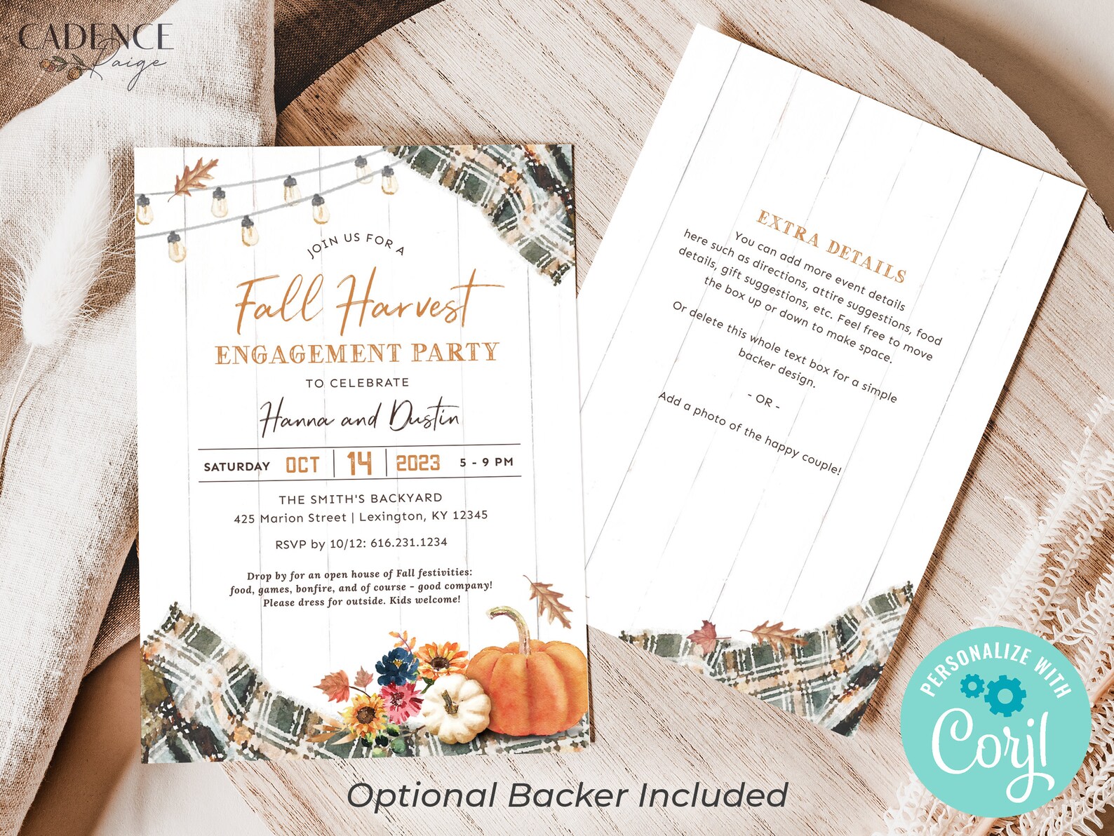 Fall Engagement Party Invitation, Fall Harvest Wedding Shower Invite ...
