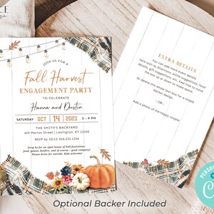 Fall Engagement Party Invitation, Fall Harvest Wedding Shower Invite ...