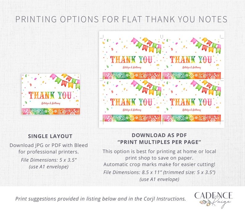 Fiesta Thank You Cards Fiesta Thank You Notes Gracias Notes - Etsy