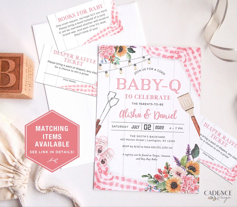 Pink BABY-Q Shower Signs, BBQ Baby Shower Signs, Babyq Signs, 8 X 10 ...